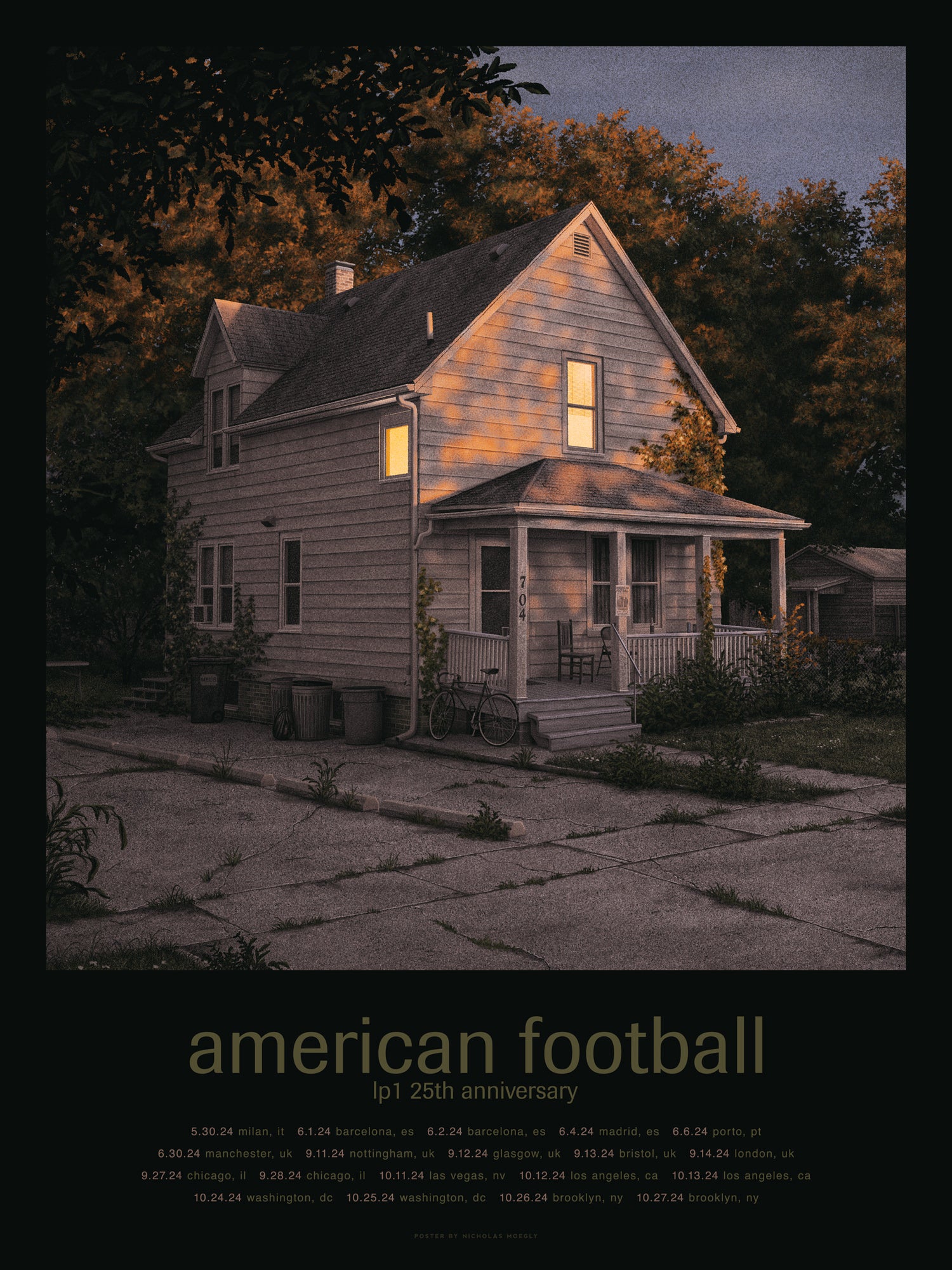 American Football LP1 25th Anniversary Tour Poster – Nicholas Moegly